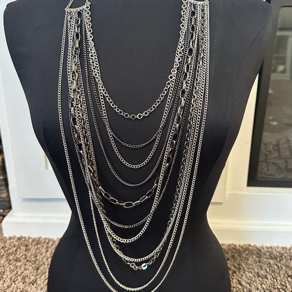 Jewelry | Vintage Gunmetal Silver Multilayer Necklace | Poshmark